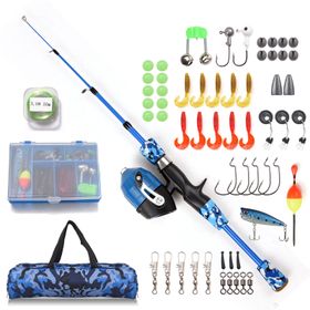 YB Sparkle -Portable Telescopic Kids Fishing Rod Set with Full ...