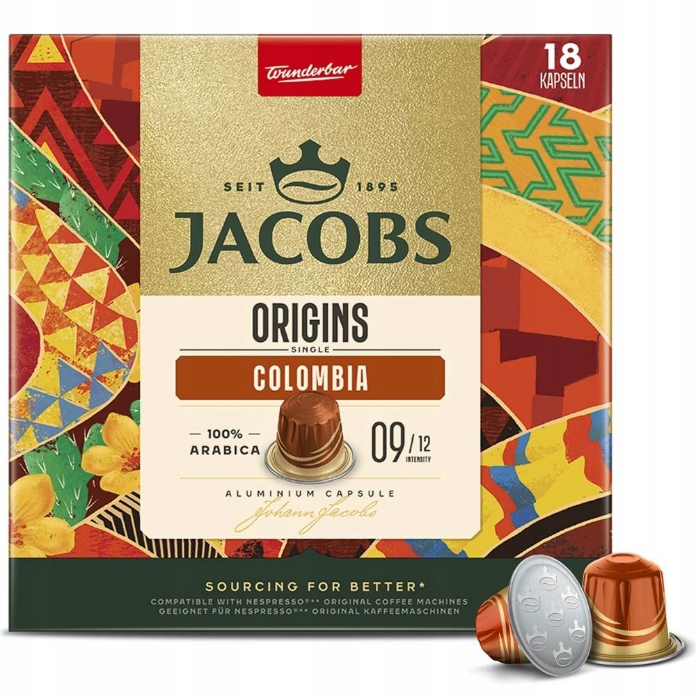 JACOBS Origins Colombia Intensity 9 - Pack of 18 Aluminium Coffee ...