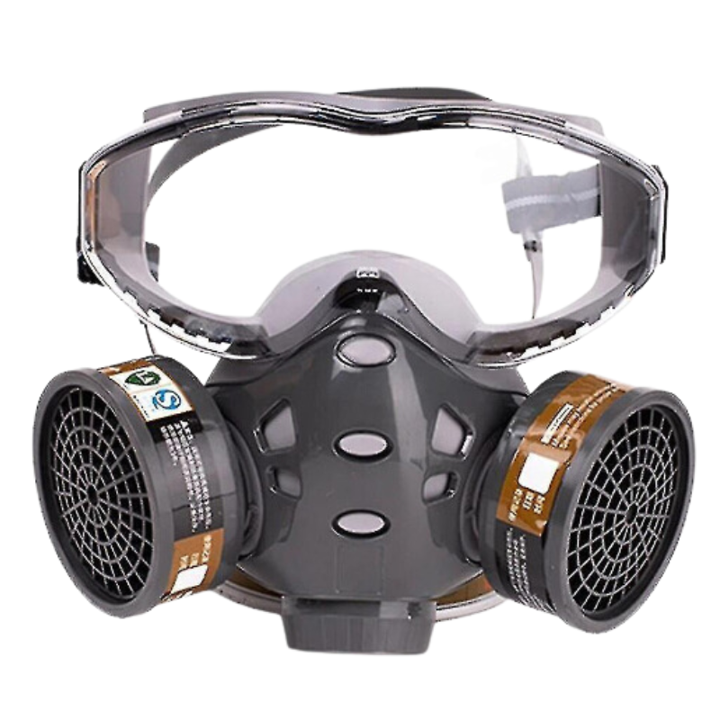 Gas Mask With Safety Goggles, Dust Respirator With Activated Carbon ...