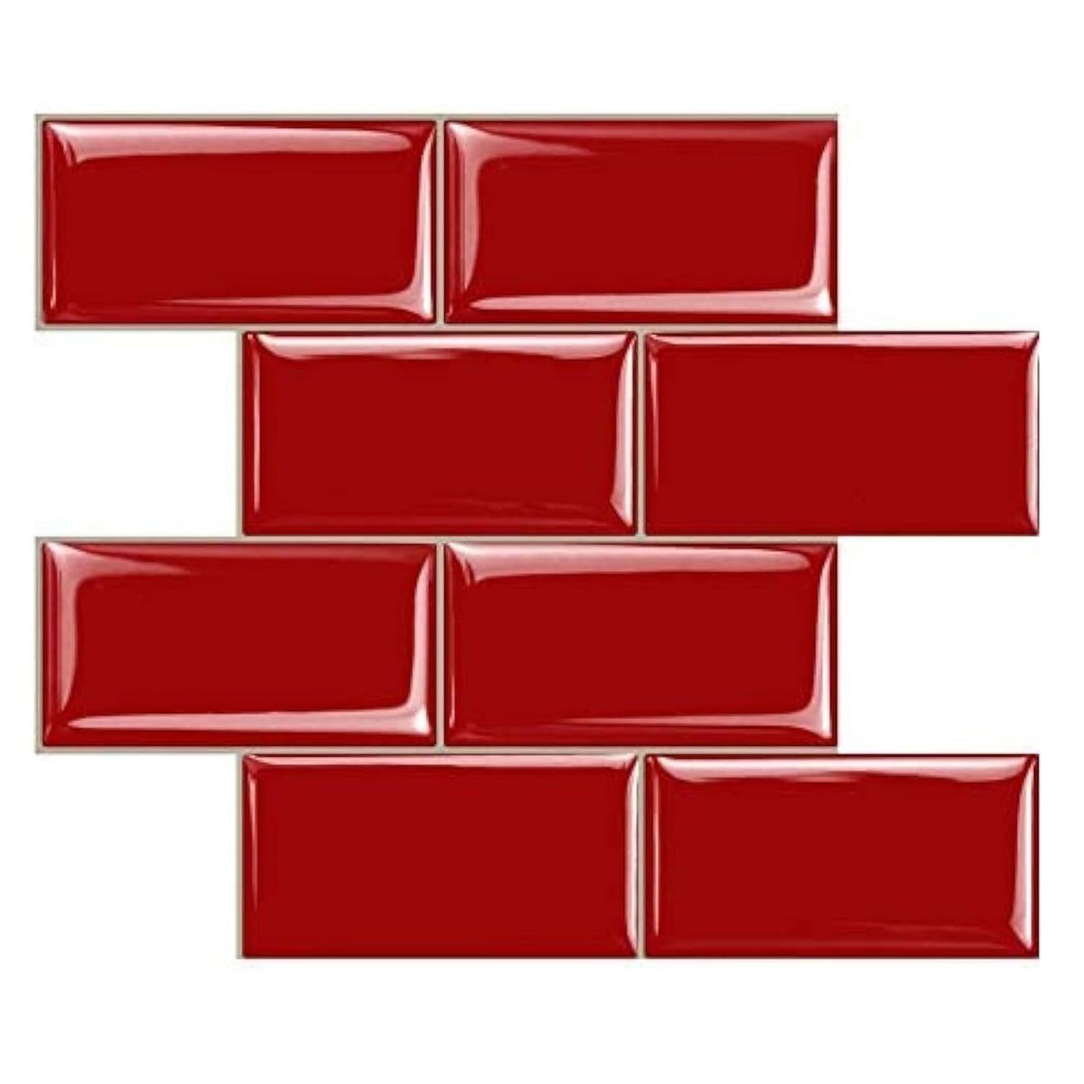 12 Pack Red Peel and Stick Subway Tile, Stick on Tiles Backsplash ...