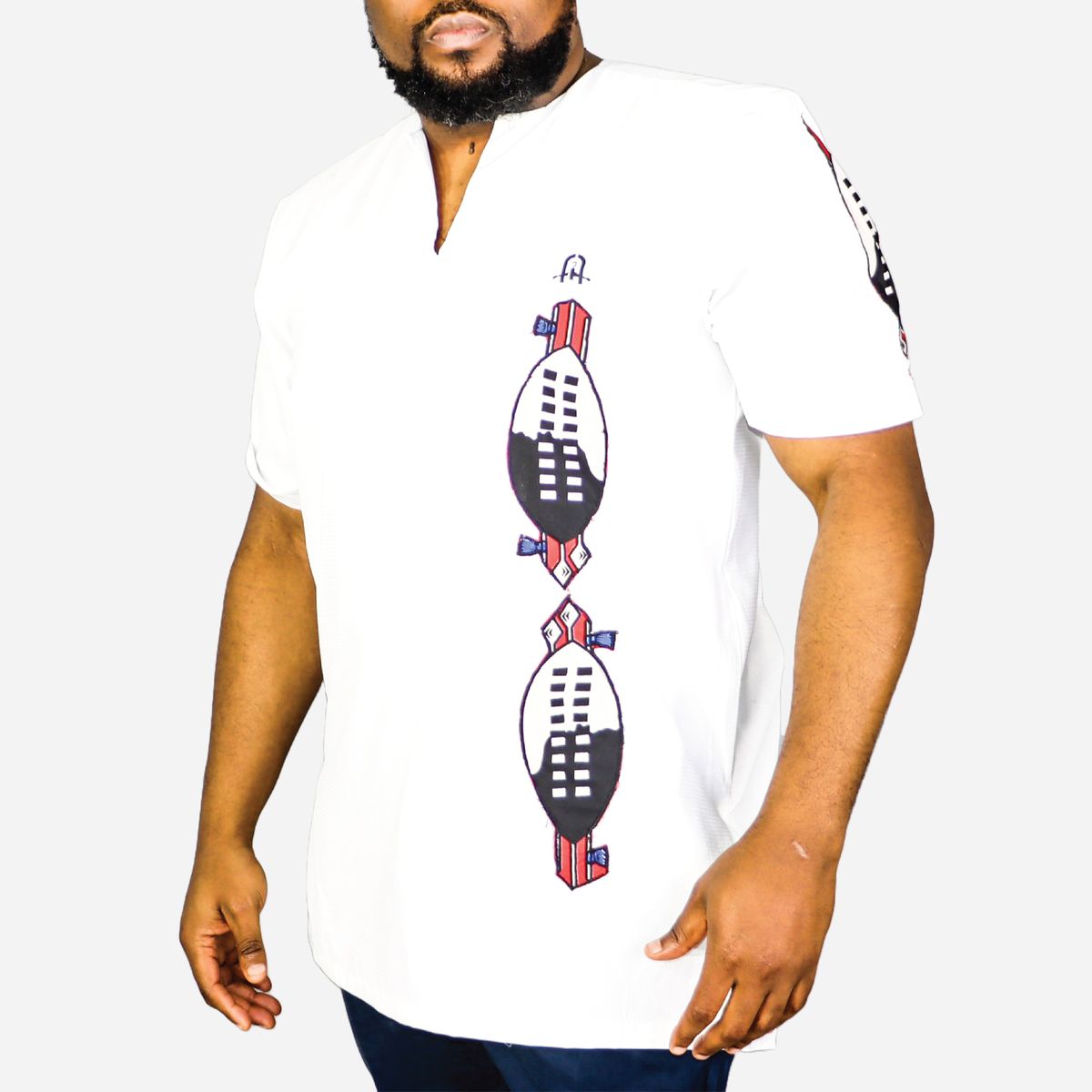Africa Fashion House LB Heritage Swati Patch Groomsmen Shirt | Shop ...