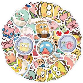 100 Piece High Quality Spongebob Puffy Cheeks Vinyl Sticker Pack - 4 ...