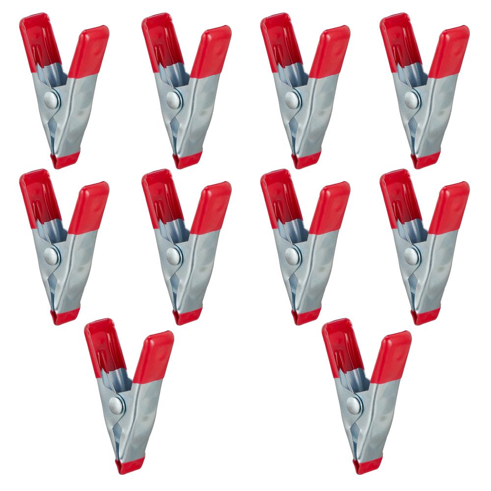 Tool DIY Heavy Duty Tipped Grip Metal Spring Clamp Set of 10 (5.3cm ...