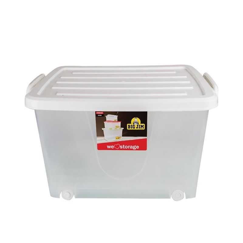 Bulk Pack x 2 Storage Box Frosted 32l With Wheels 50x37x25cm | Shop ...