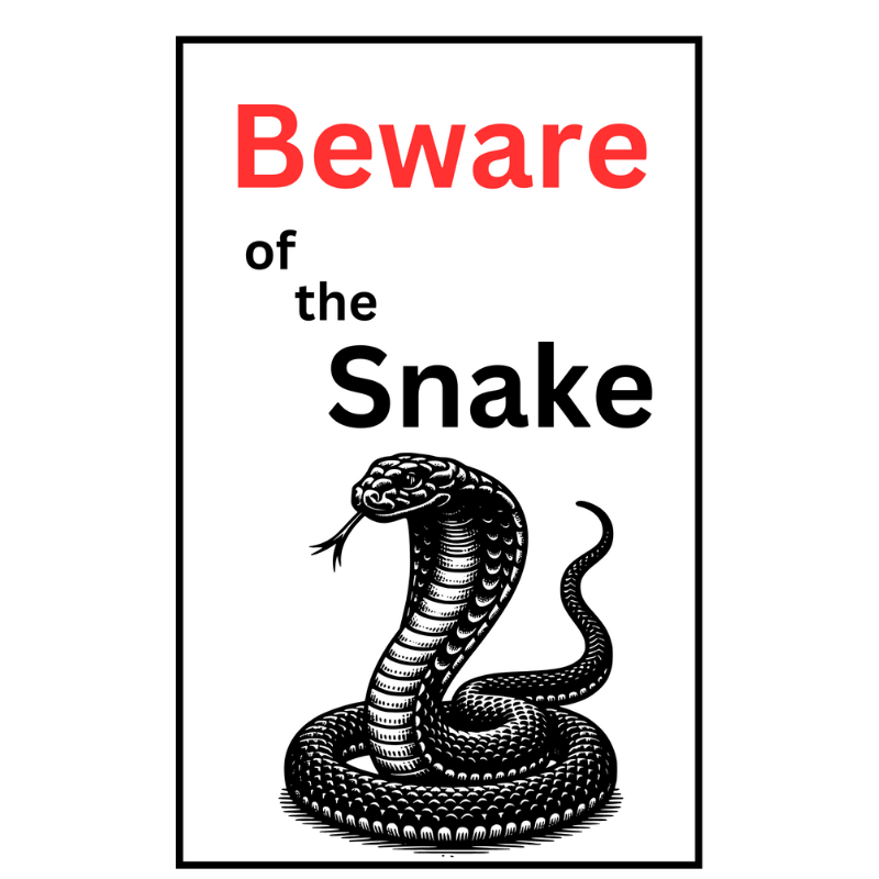 Beware of the Snake Sing - Cobra - 30cm x 20cm x 1mm Wide | Shop Today ...