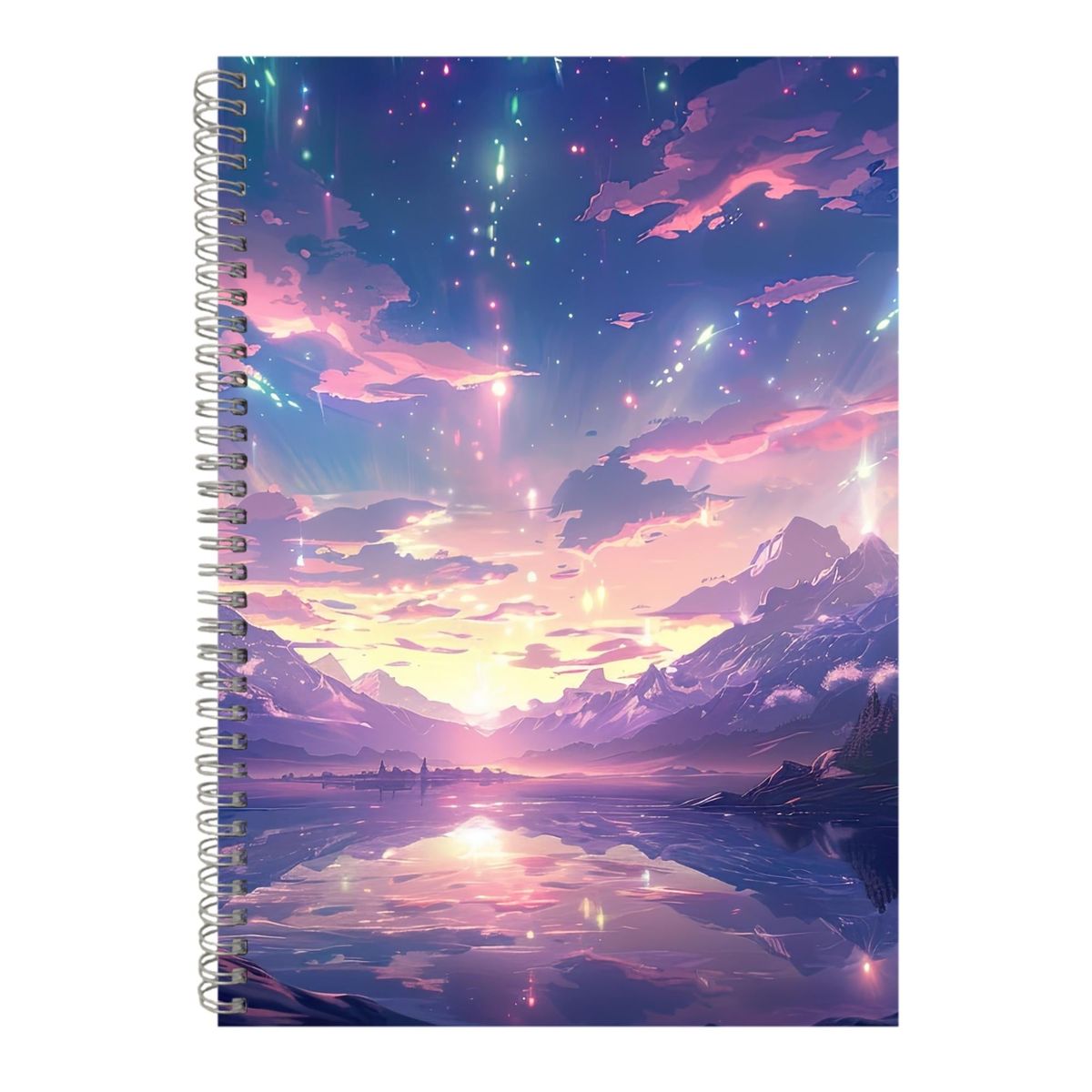 Sunrise A4 Notebook Spiral Lined Northern Lights Graphic Notepad Gift ...