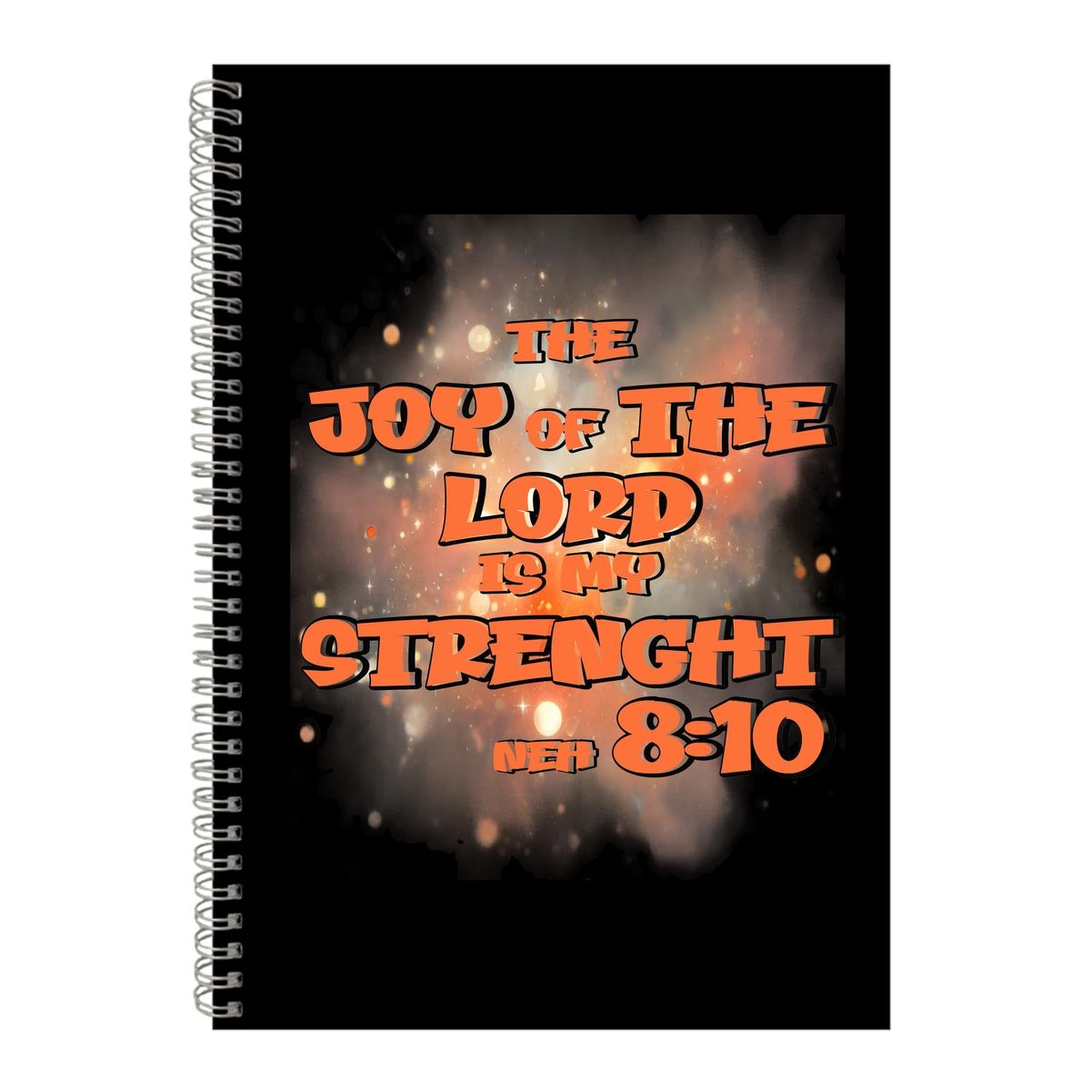 Joy of the Lord A4 Notebook Spiral and Lined Bible Verse Graphic ...