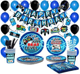 Level Up - Blue Video Game Gaming Birthday Party Balloon DIY Decoration ...