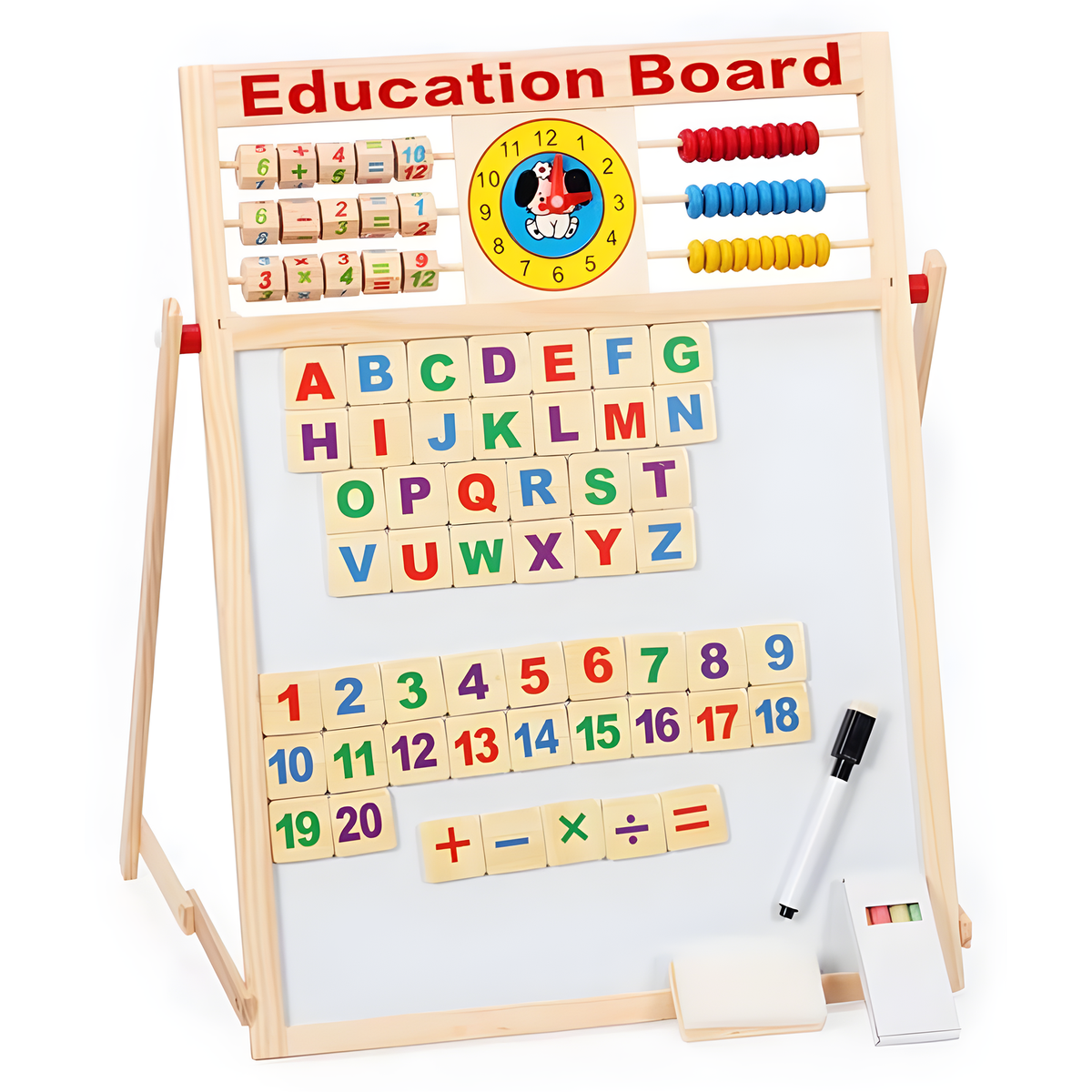 Magnetic Wooden Board Kid Educational Math Toy Montessori Learning Set ...