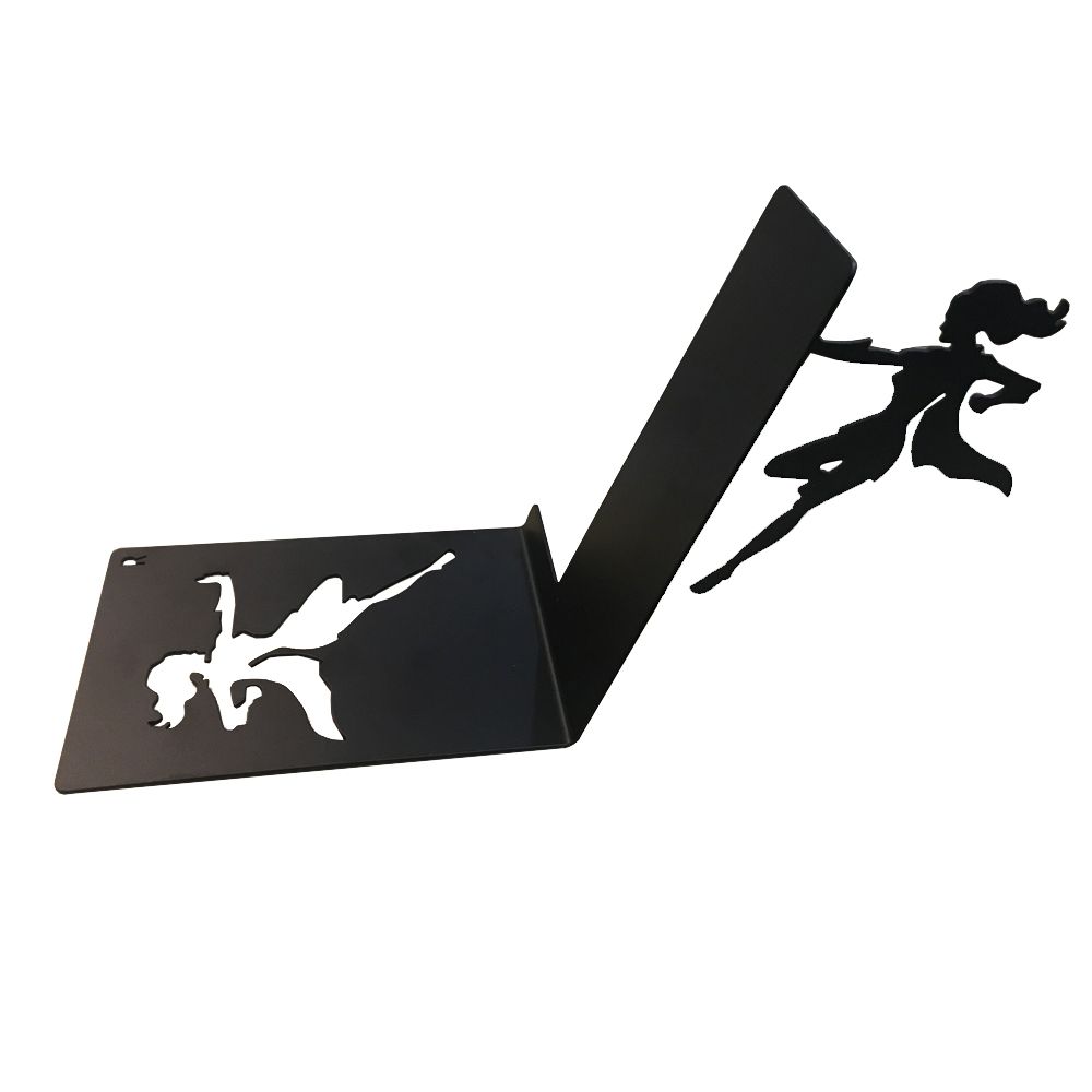 Non-Skid Iron Bookends Reading Book Support for Shelves Home Office ...