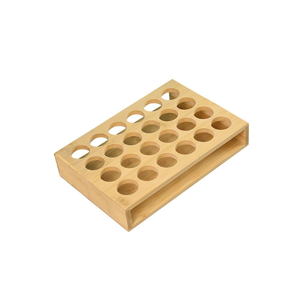 24 Slots Bamboo Esssential Oil Storage Rack Aromatherapy Bottle Rack ...