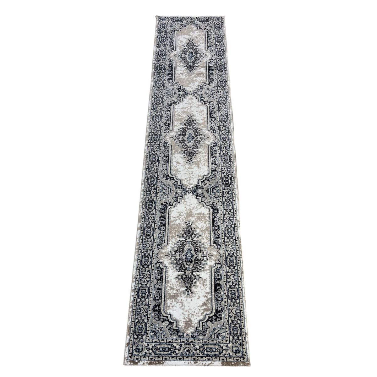 Floral Kerman Cream & Navy Runner/Rug - 400 x 80 cm | Shop Today. Get ...