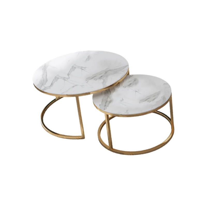 2 Round Marble Coffee And Side Tables | Shop Today. Get it Tomorrow ...