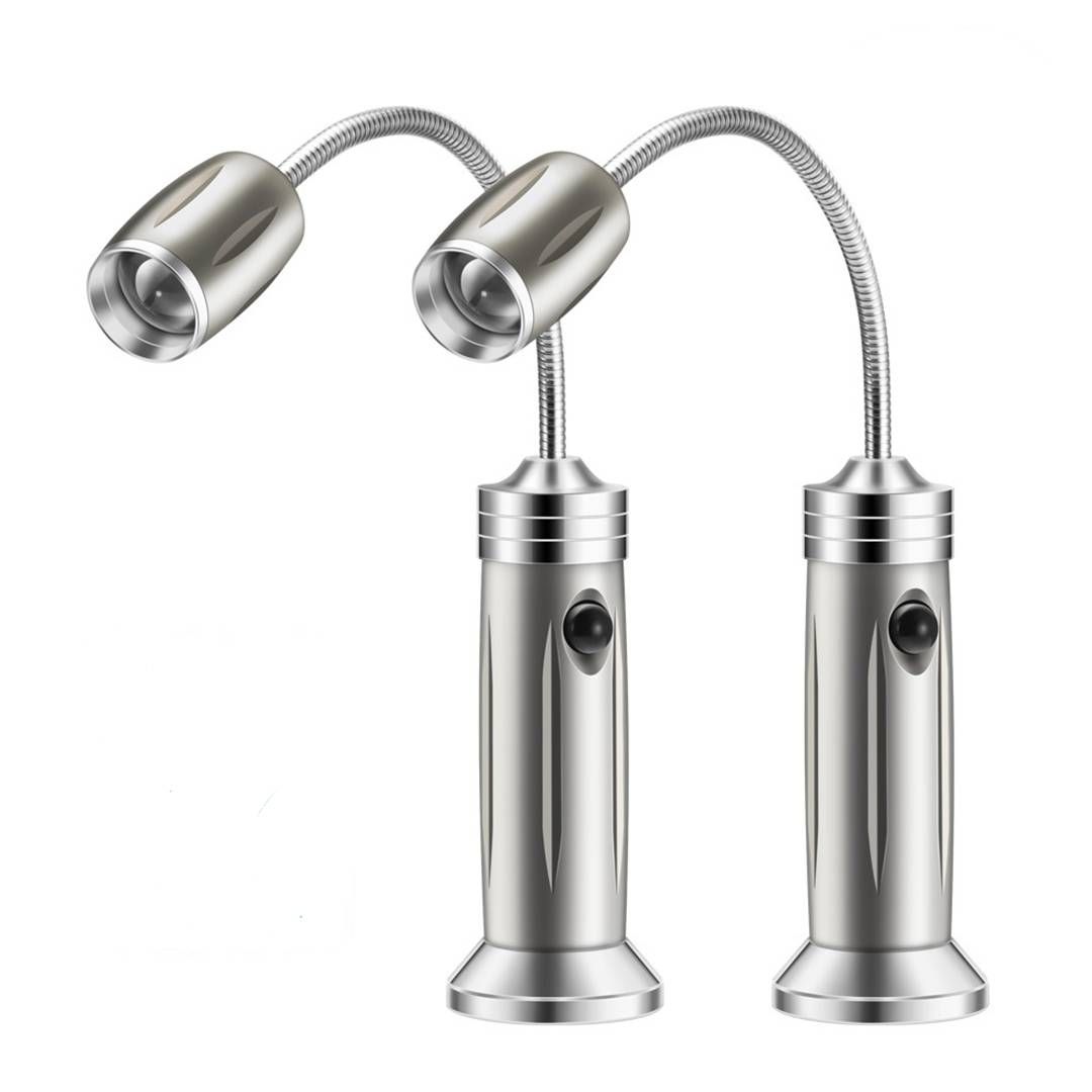 2 Pcs LED Braai Grill Lights Magnetic 360 Adjustable Bright BBQ Lamp ...
