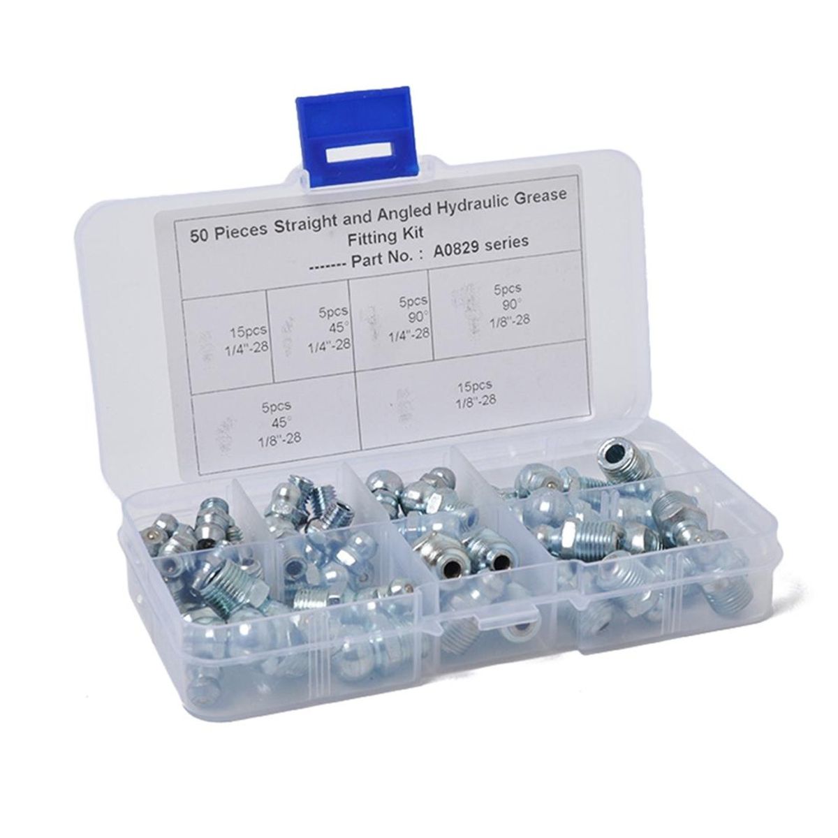 Tool DIY 50 Pieces Straight and Angled Hydraulic Grease Zerk Fitting ...