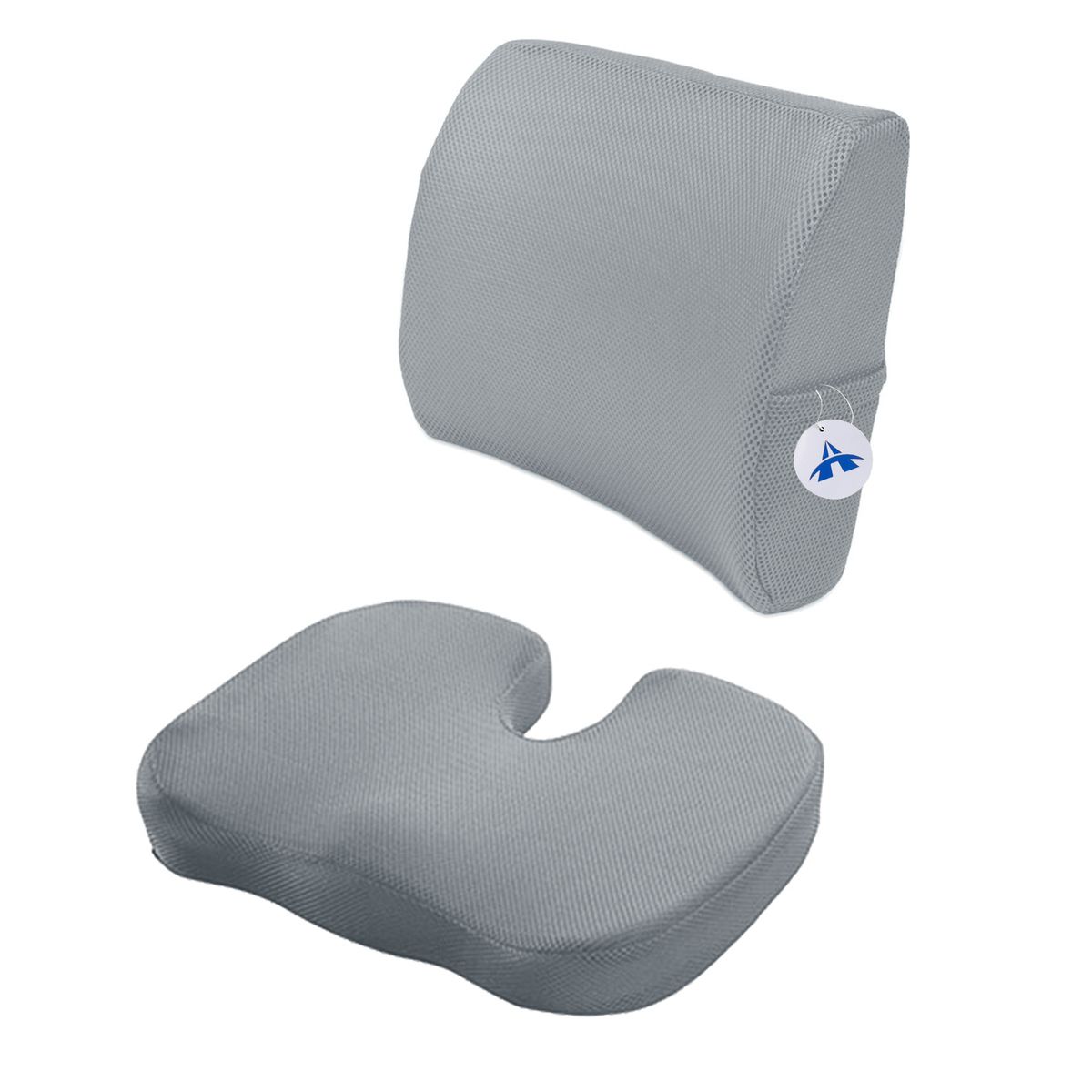 Memory Foam Back Support Lumbar Cushion & Seat Pad Set | Shop Today ...