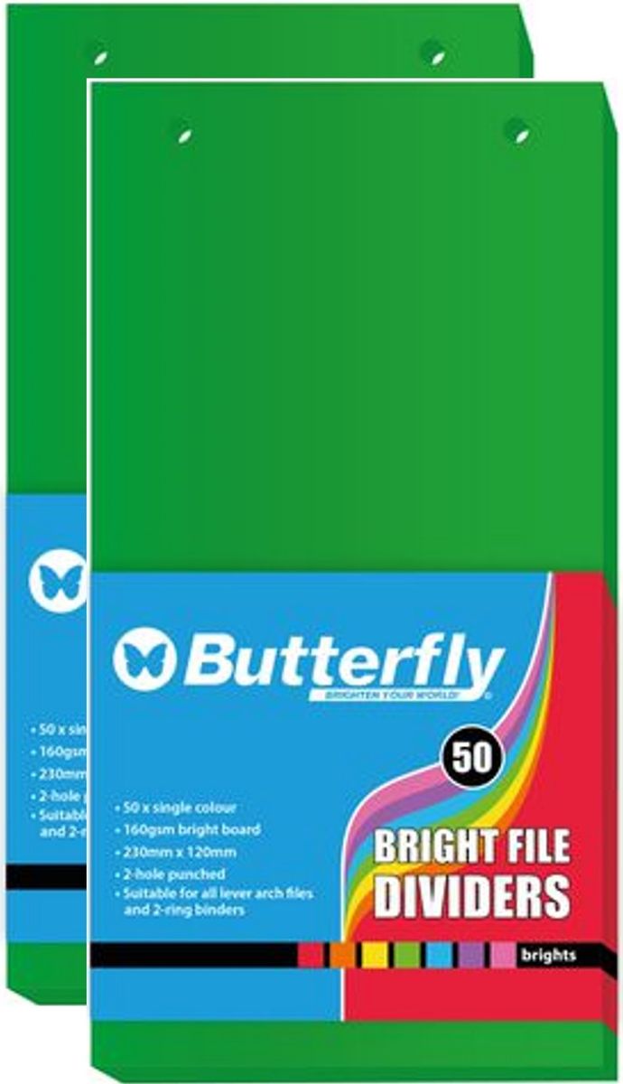 Strip File Divider - 160Gsm Bright - 50 Pack (Green) X2 | Shop Today ...