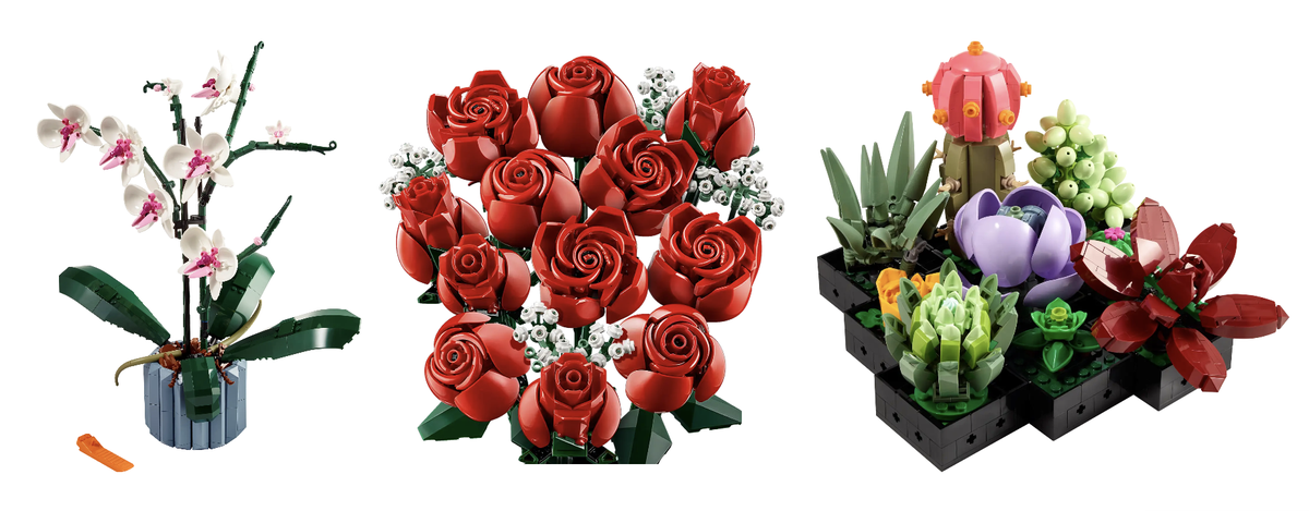 LEGO Botanical Collection Combo: Orchid, Bouquet of Roses, and ...