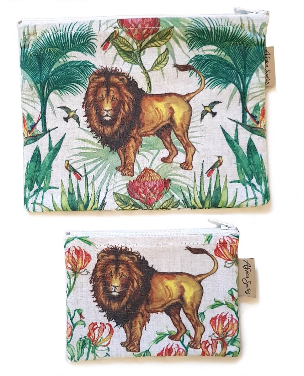 2-Piece Vintage Lion Handbag Organiser - Fabric Money Pouch Set | Shop ...
