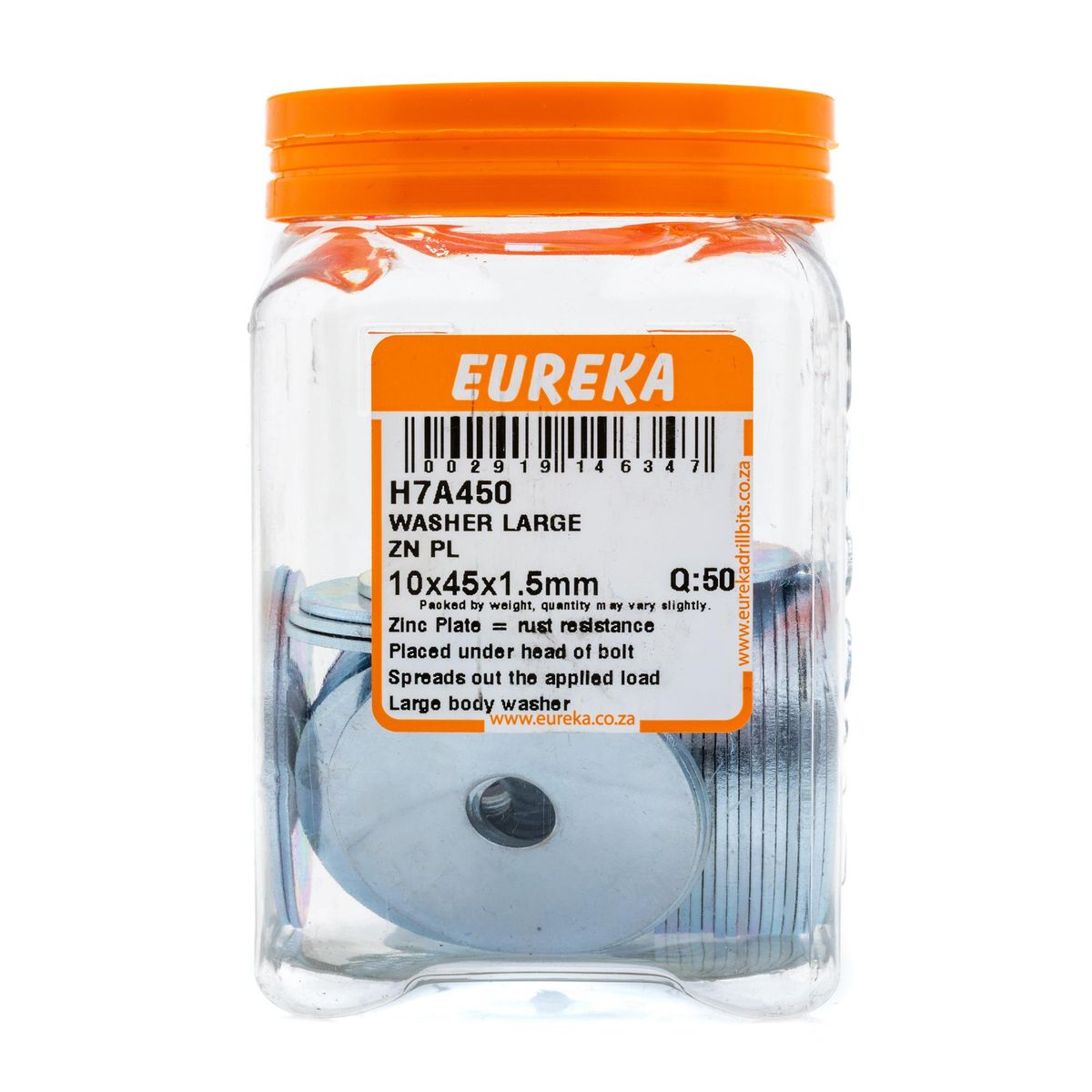 EUREKA Large Body Washer Zinc Plated 10 x 45 x 1.5mm Q:50 H7A450 | Shop ...