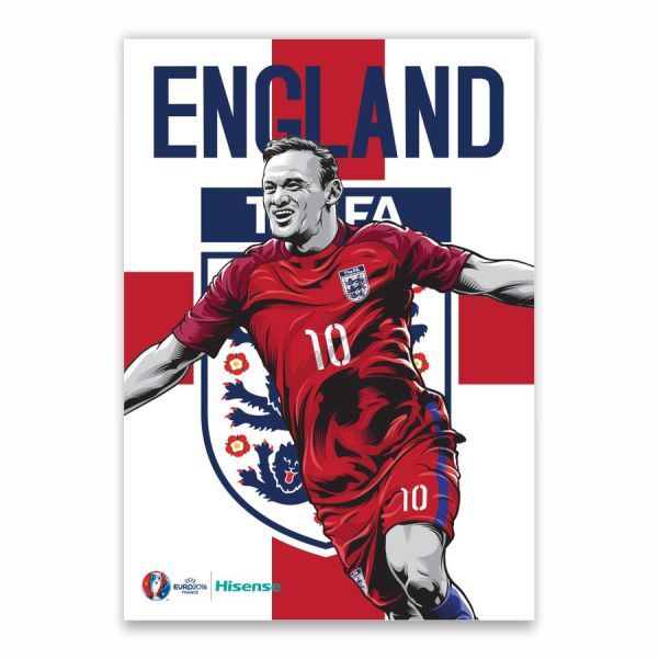 Wayne Rooney England Poster - A1 | Shop Today. Get it Tomorrow ...