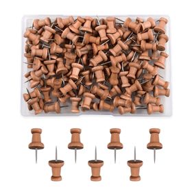Office Stationery Cork Bulletin Wooden Thumb Tack Push Pins 100PCS ...