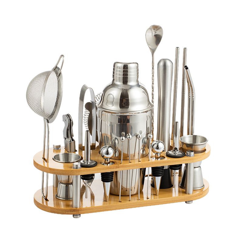 23 Piece Stainless Steel Cocktail Shaker, Boston Cocktail Set, Bar ...