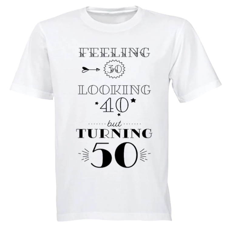 turning 50 birthday/gift tshirt - Short Sleeve Round Loose T-shirt ...