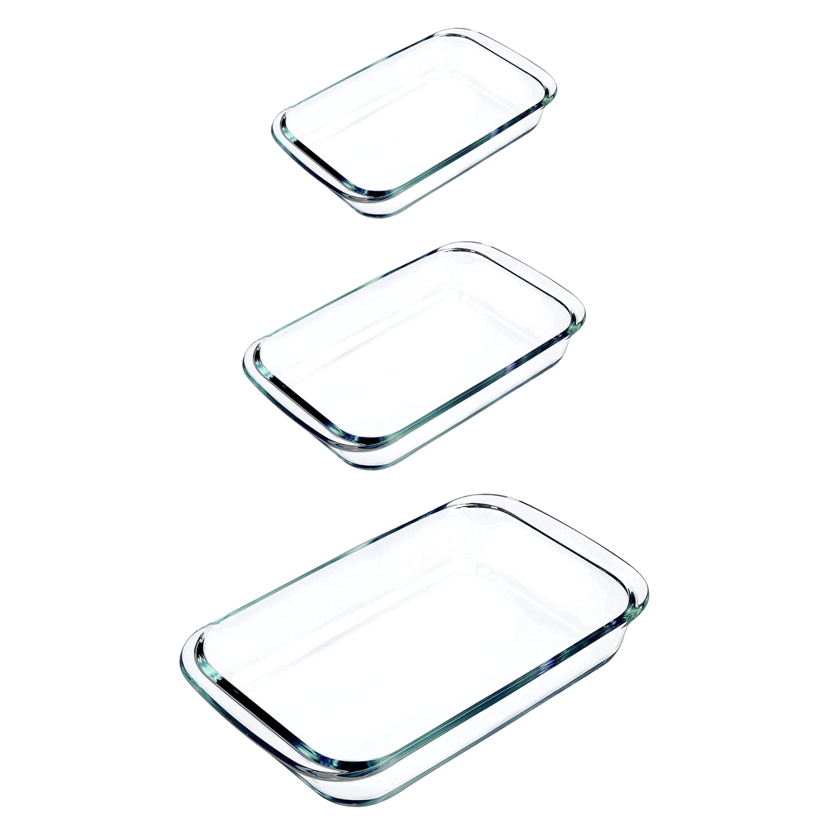Set Of 3 Premium Borosilicate Glass Oven Dishes Shop Today Get It