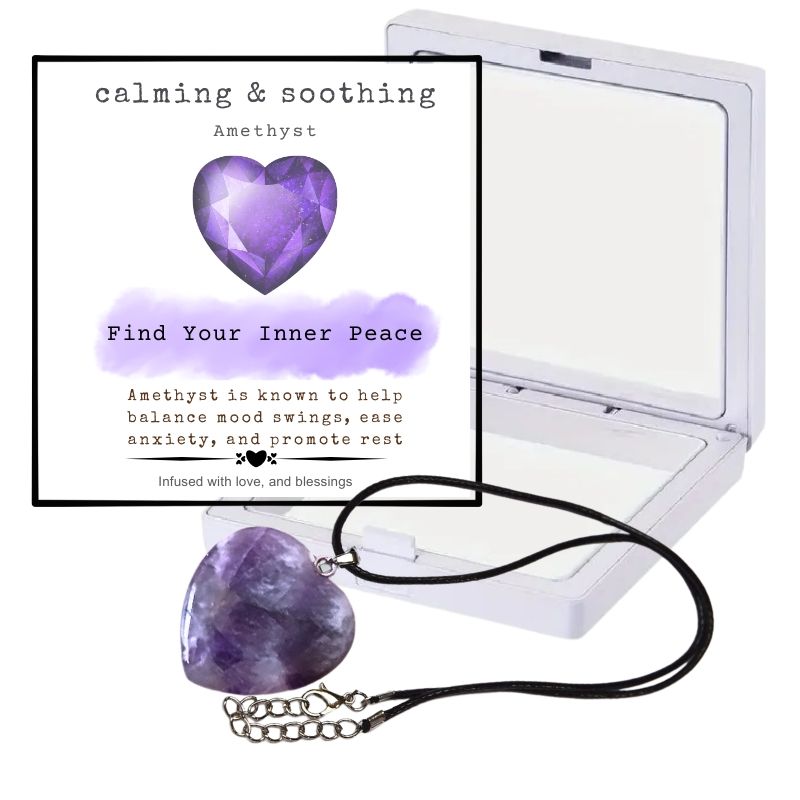 Calming Amethyst Heart Pendant Card Gift Set | Shop Today. Get it ...