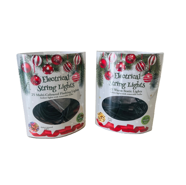 25 Christmas Led Static & Flashing Electrical String Lights 5.4m (Set ...