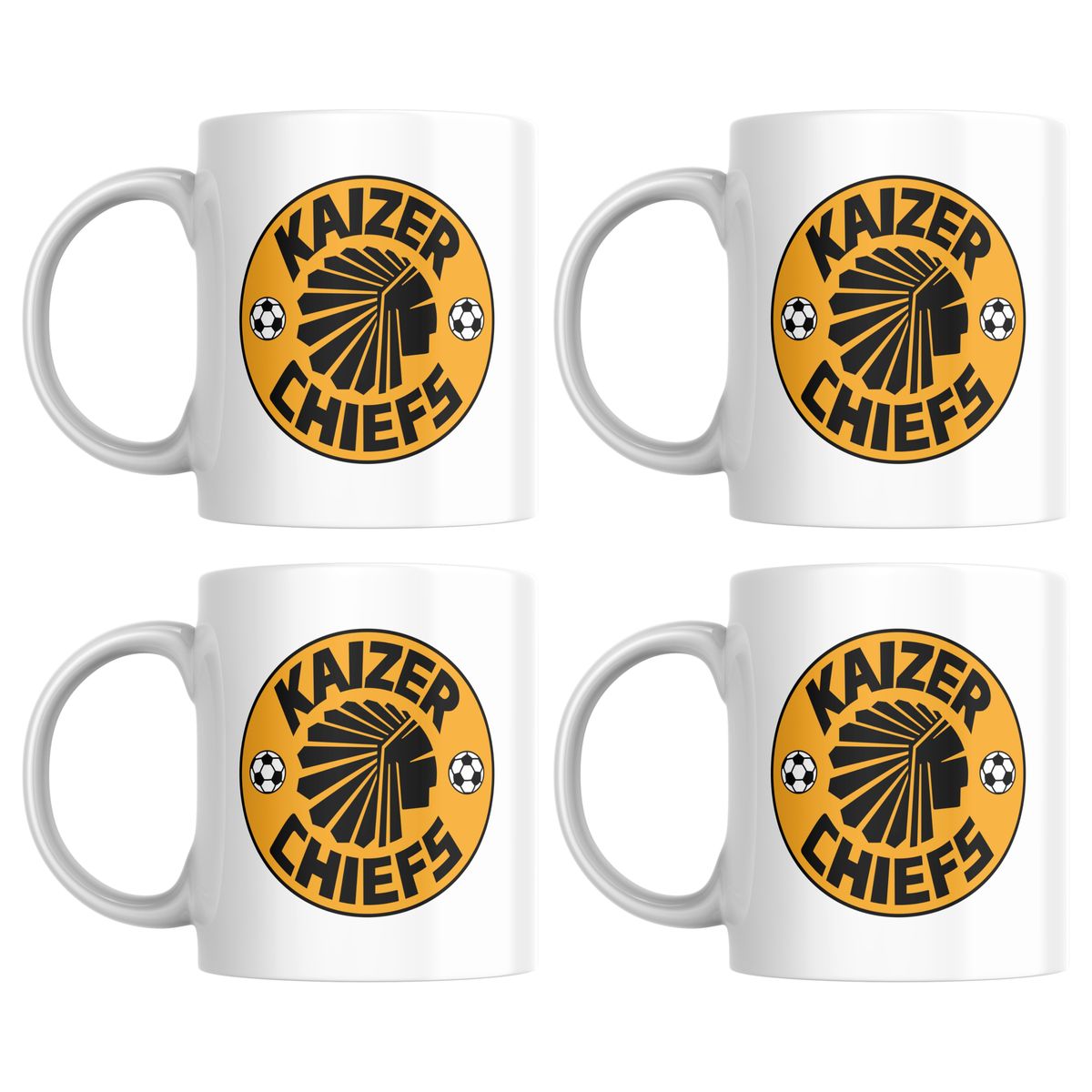 Kaizer Chiefs Mugs - Set of 4 | Shop Today. Get it Tomorrow! | takealot.com