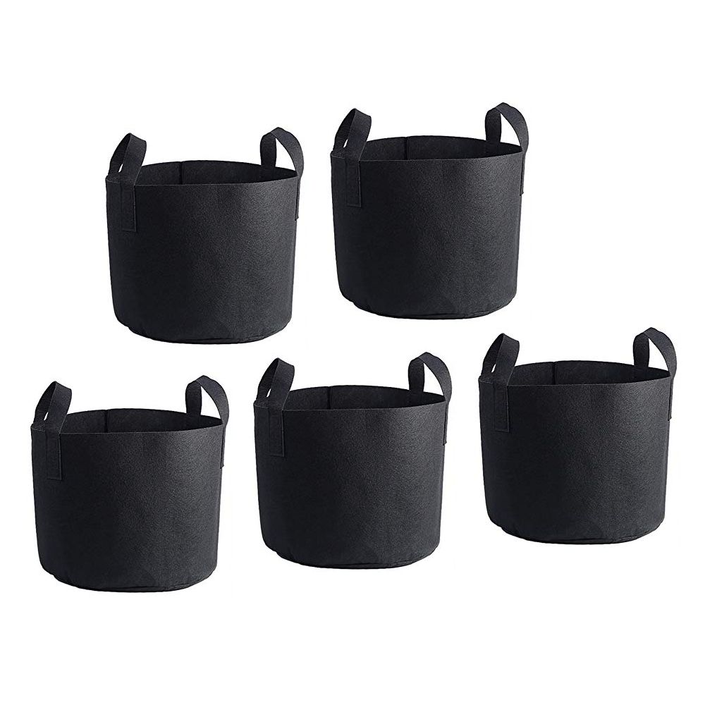 5x Non-Woven Fabric Grow Bags 3Gallon/13L (25cm Diameter x 22cm High ... 5x Non-Woven Fabric Grow Bags 3Gallon/13L (25cm Diameter x 22cm High ...