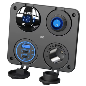 KR Automotive 4-in-1 Panel: Cig Port, USB/ PD, Volt Meter & Switch ...