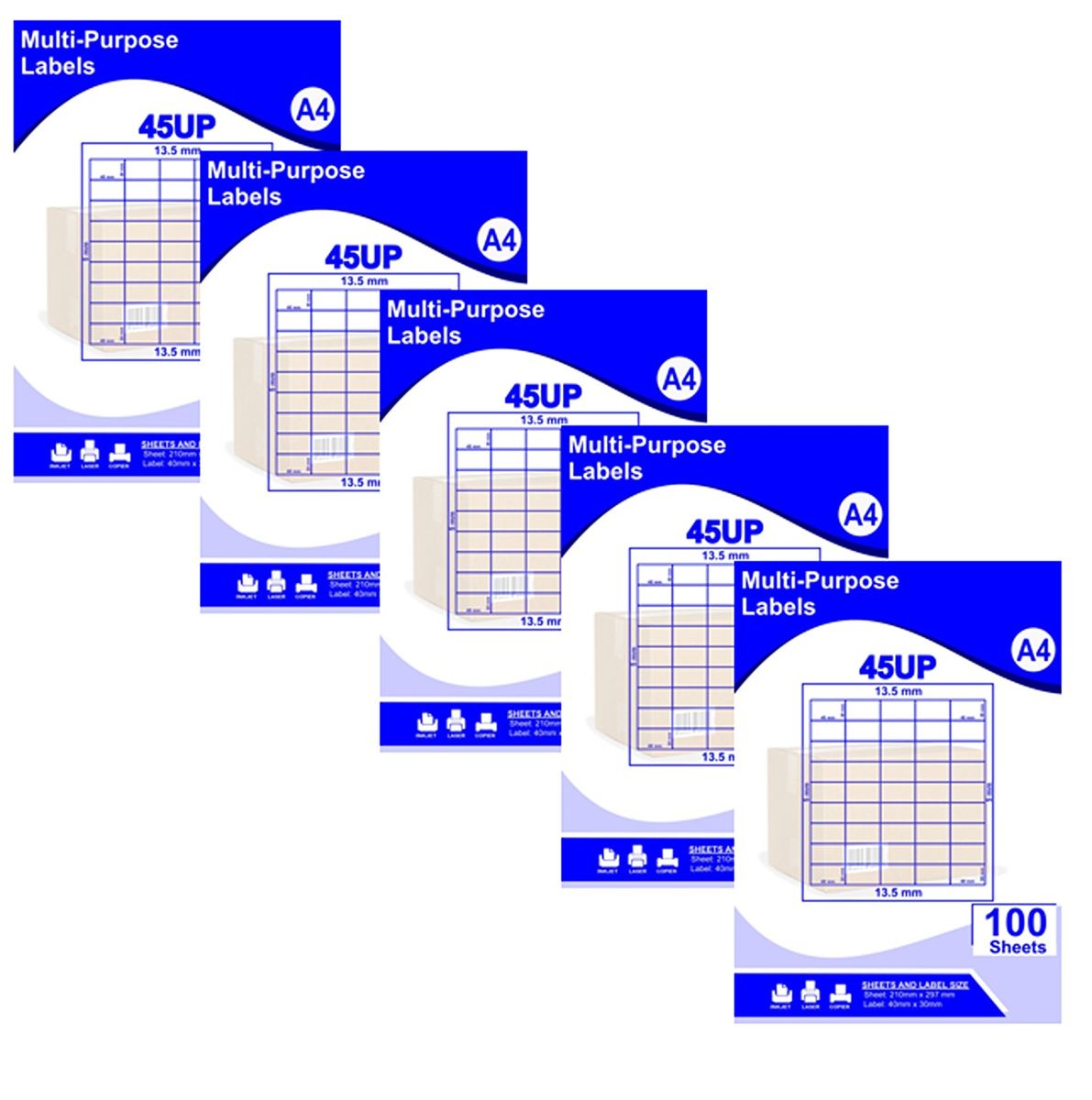 45 up / 45up Self Adhesive Label x100 Sheets Pack of 5 | Shop Today ...