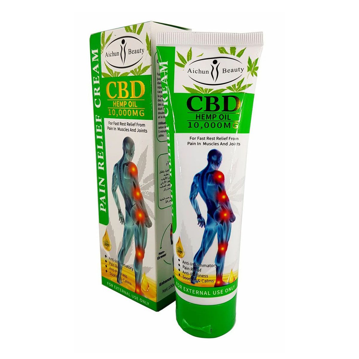 Pain Relief Cream (Muscle & Joint) - Aichun Beauty CBD Hemp Oil 10 ...
