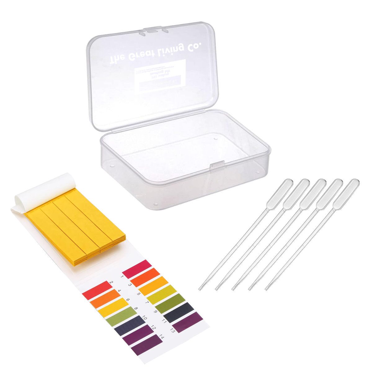 PH Value Testing Kit with PH Value Test Strips, 5 Pipettes & Storage ...