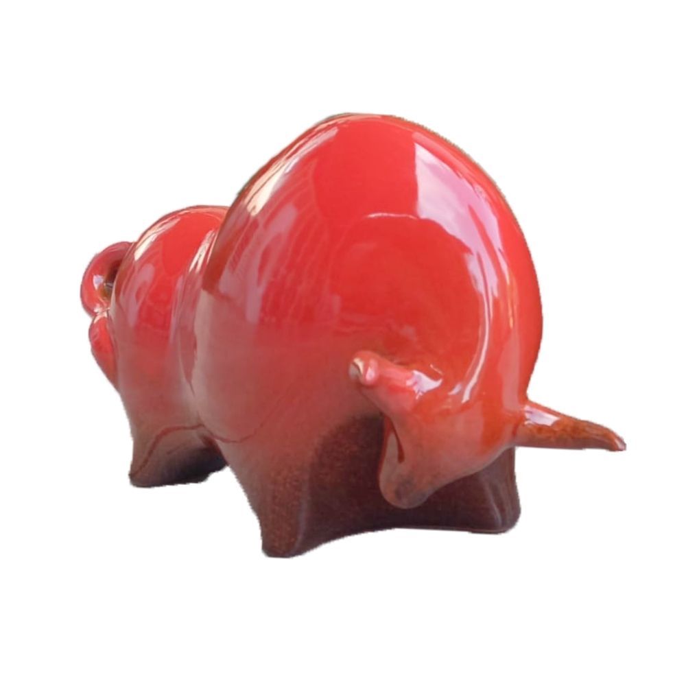Red Ceramic Bull Sculpture Home Decor Ornament | Shop Today. Get it ...