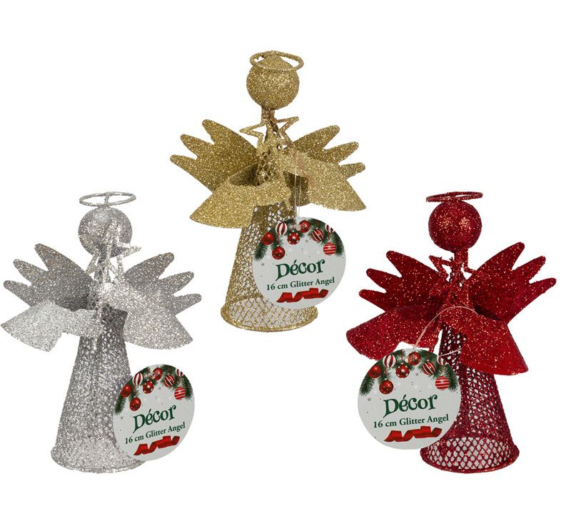 Christmas Table Decor glitter angel 16cm- 3pack | Shop Today. Get it ...