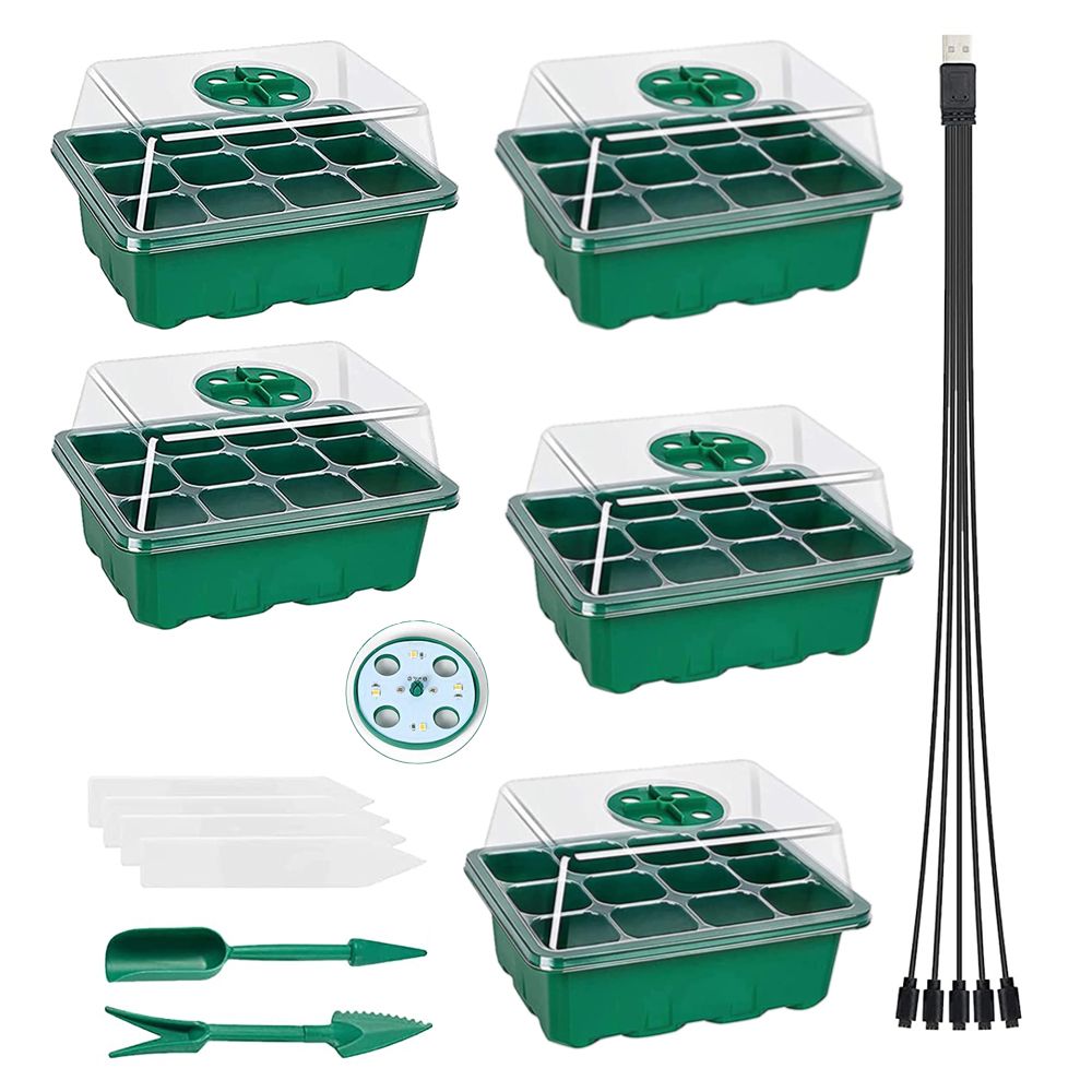 Garden Novice Seedling Growth Starter Kit With Grow Lights Jumbo Set of ...