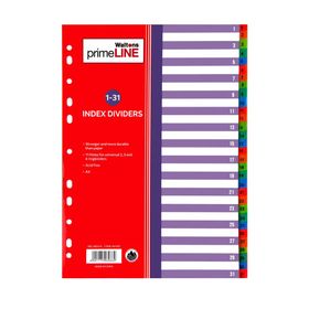 PrimeLine Polypropylene Index A4 Set 1-31 Numbered x 4 | Shop Today ...