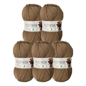 Double Knitting Polyester Yarn 100g (Pack of 5) Army Brown | Shop Today ...