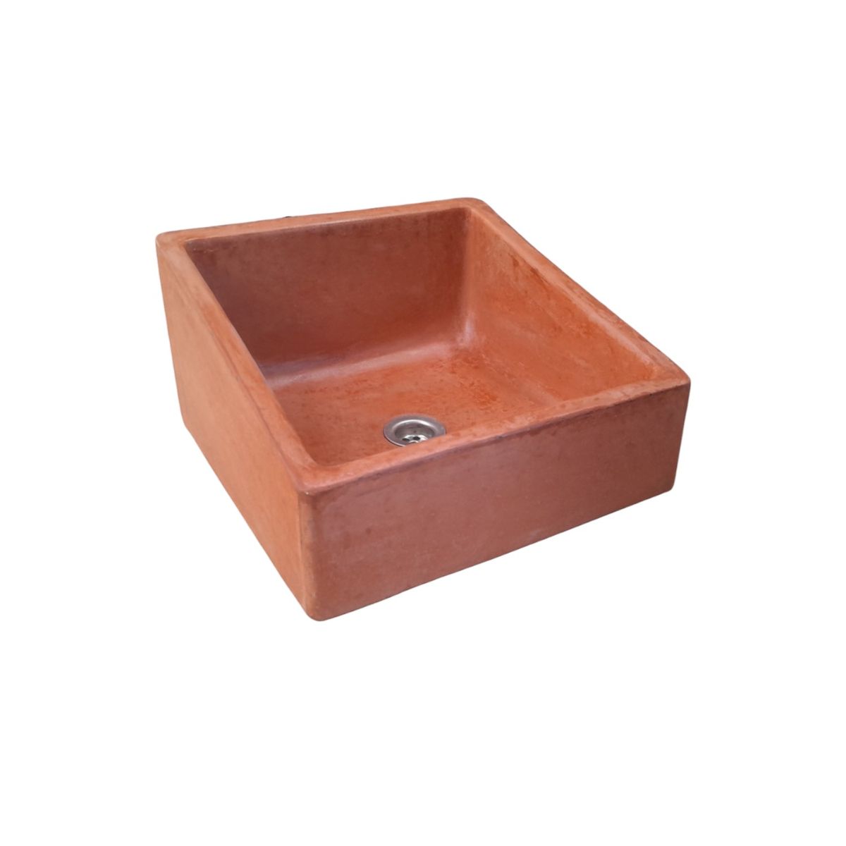 Slanting Pyramid Bespoke Terracotta Concrete Basin/Sink 36x30.5x19.5x11 ...