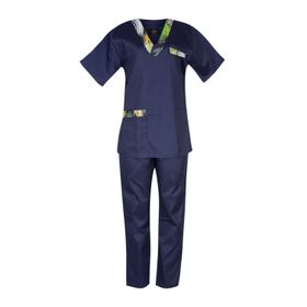 Unisex CottonTwirl Touch of African Print Clinical Scrub 2Piece Set ...