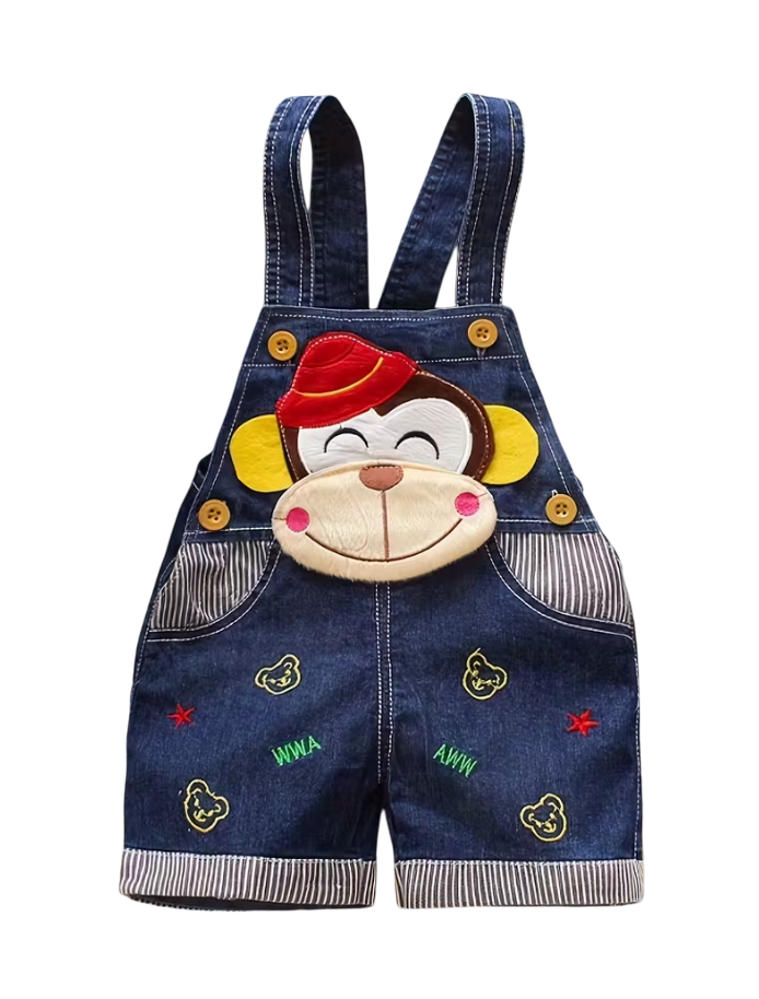 Cute Baby Monkey Demin Overalls Jumper Short Pants | Shop Today. Get it ...