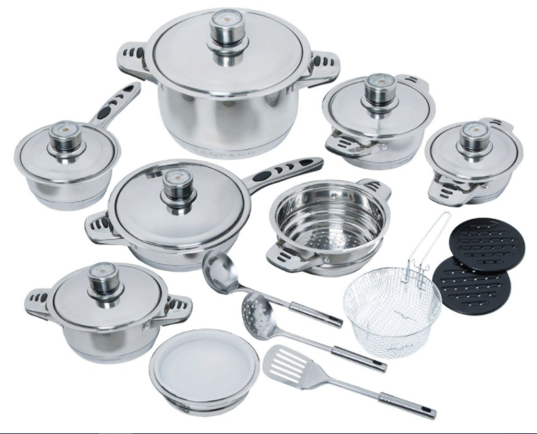 Stainless Steel Non-Stick 22 Pieces Cookware Pots | Shop Today. Get it ...