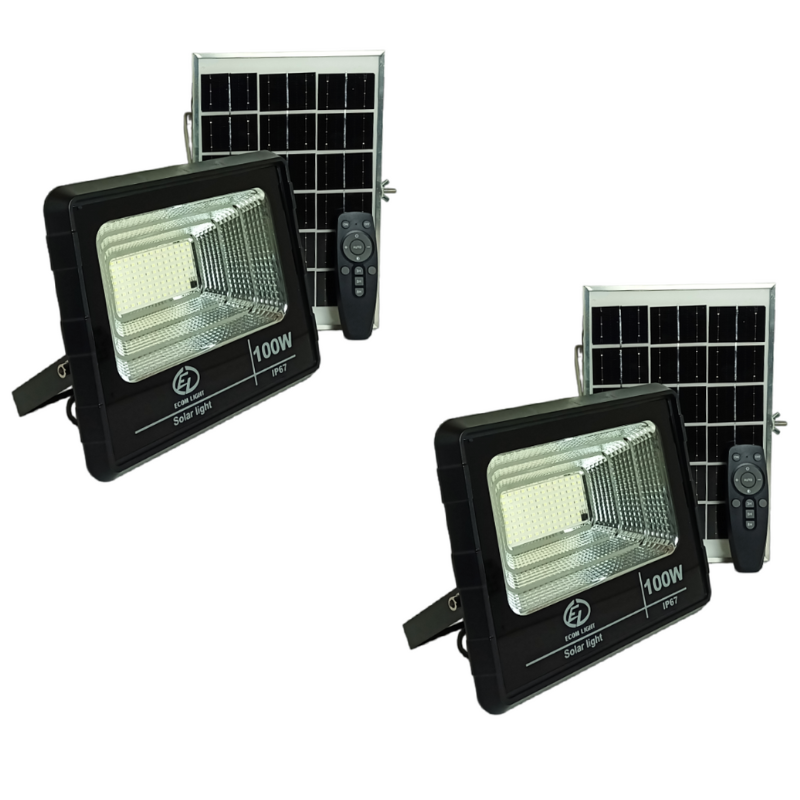 Ecom Light 100W IP67 Solar Flood Light El-60H Pack of 2 | Shop Today ...