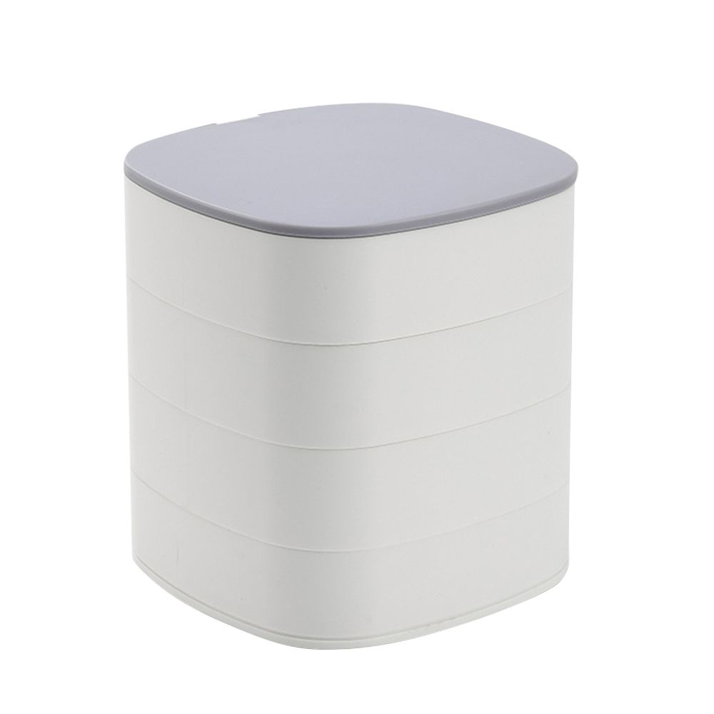 4 Layer Rotary Jewelry Storage Box with Mirror Lid- White | Shop Today ...