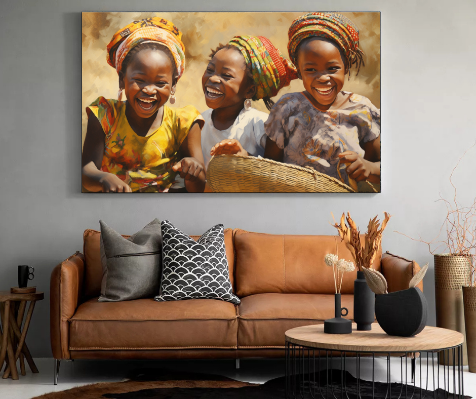 Canvas Wall Art Giggling Girls Abstract Hd0282 Shop Today Get It Tomorrow