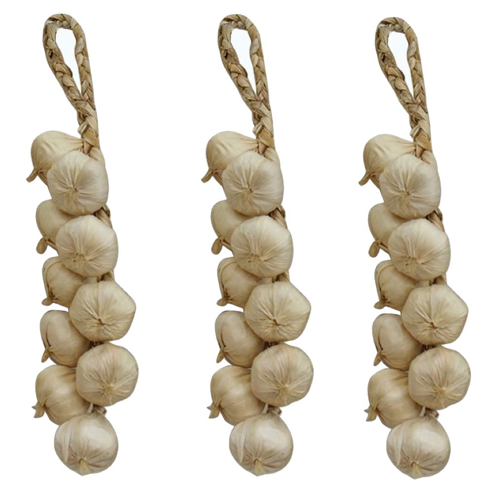 Home Kitchen Decor Hanging Artificial White Garlic Rope Set of 3 (63cm ...